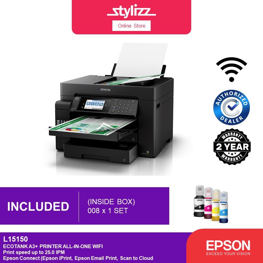 EPSON ECOTANK L15160 L15150 A3 WI-FI DUPLEX ALL-IN-ONE INK TANK PRINTER ...