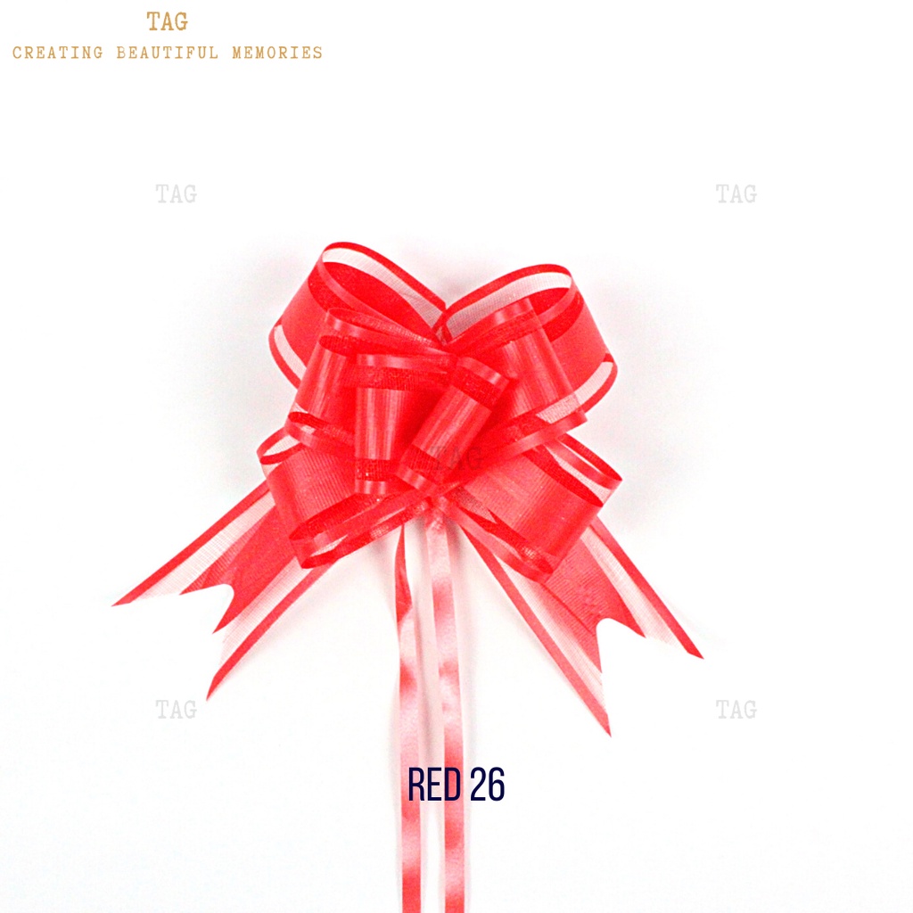 10Pcs +/-8x3cm Wedding Decor Party Assorted Plain Colour Pull Bow ...