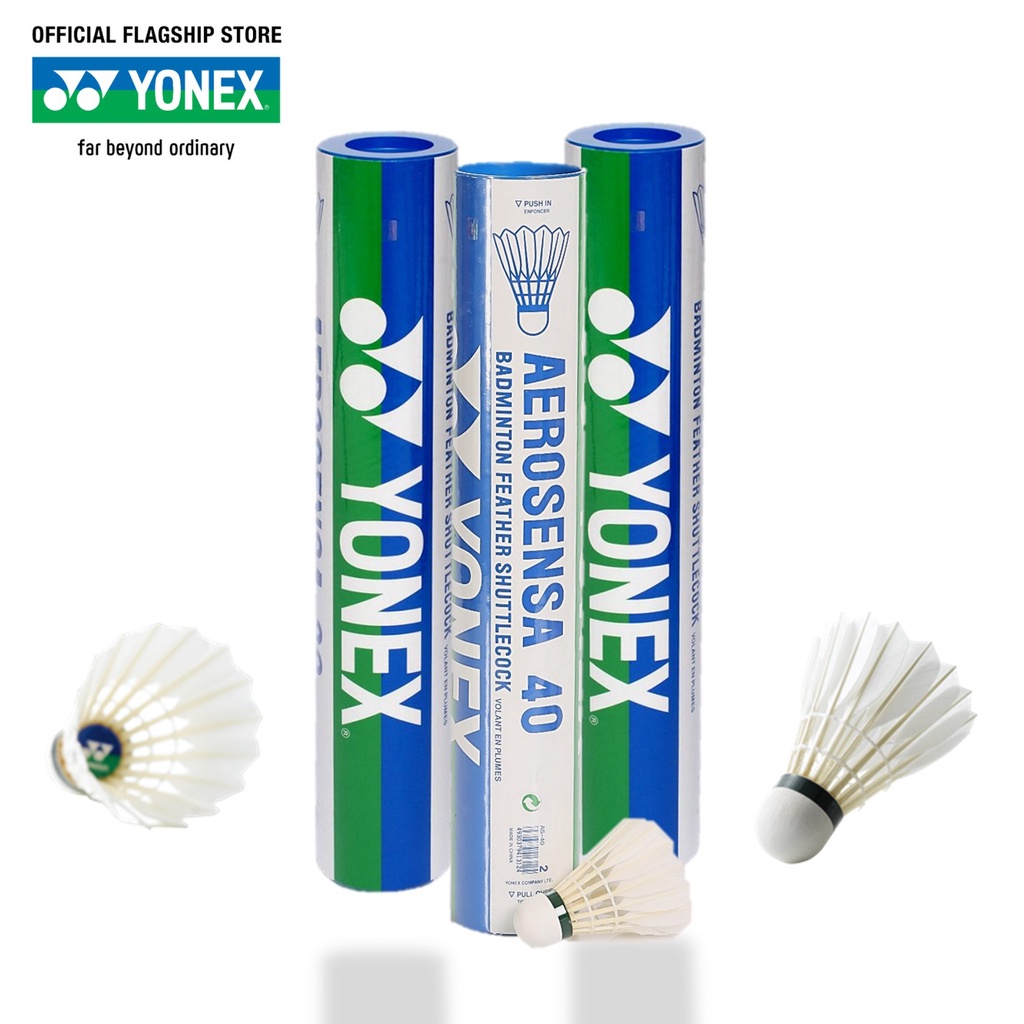 Yonex Aerosensa 40 Badminton Feather Shuttlecock (12 Pcs)|Bola Badminton/Bola Bulu Tangkis AS40 ...