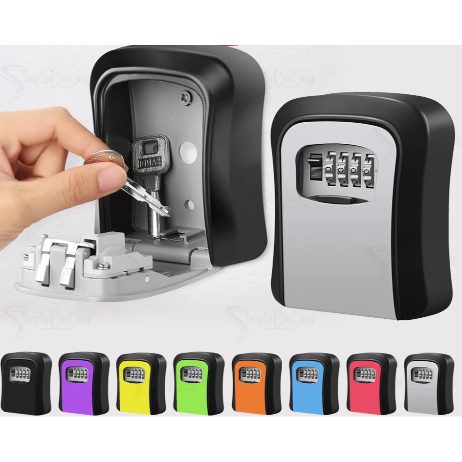 Wall Mount Key Safe Numbering Key Storage Lock Box 4 Digits Password ...