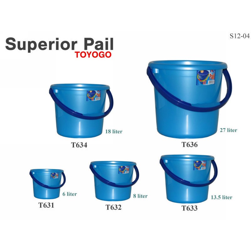 TOYOGO Plastic Water Pail Baldi Plastik 4.5 / 7.0 / 12.0 / 18.0 / 27.0 ...