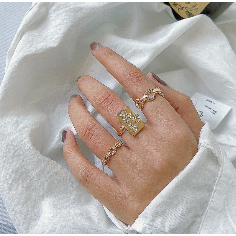 🇲🇾 READY STOCK Minimalist Rings Set (3 Rings) | Shopee Malaysia