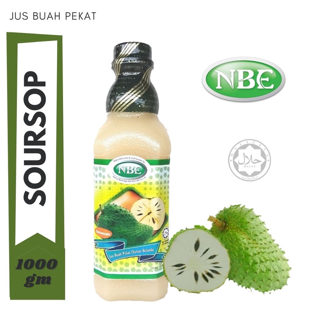 NBE - BES MINUMAN BUAH DURIAN BELANDA / SOURSOP FRUIT DRINK BASE 1000gm ...