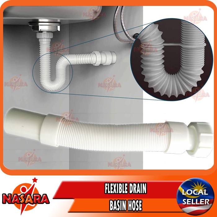 NASARA ~ HOSE / SINK FLEXIBLE HOSE 1 1/4" &1 1/2" BATHROOM KITCHEN ...