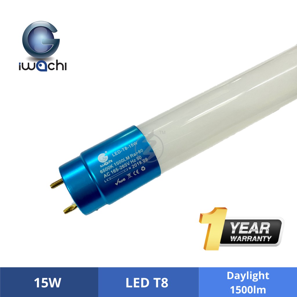 30PCS X IWACHI 15W 2feet LED T8 Glass Tube (Extra Bright) (Daylight ...