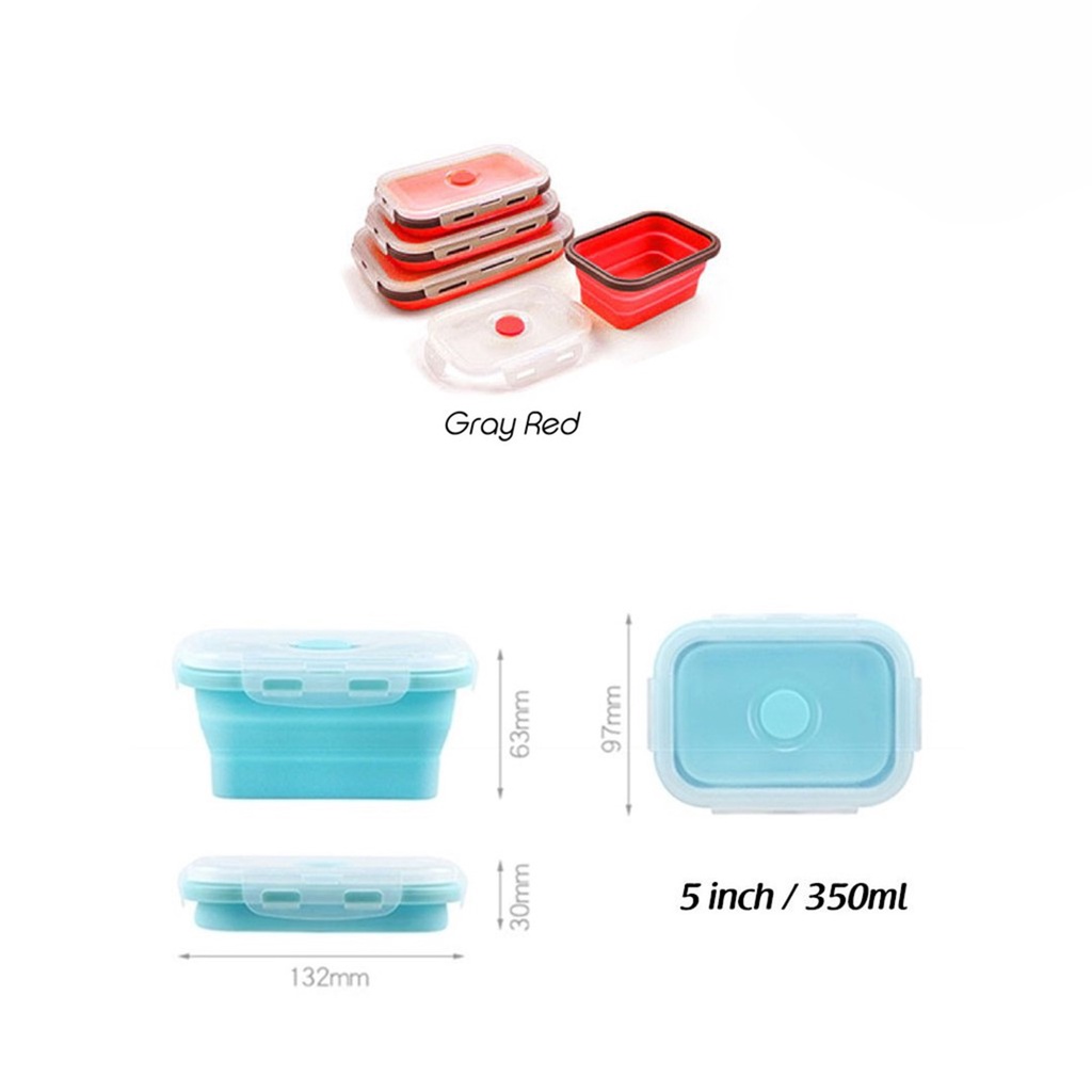 Silicone Collapsible Foldable Tupperware Container Food Grade Storage ...