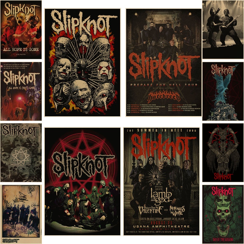 Heavy Metal Band Slipknot Poster Kraft Paper Rock Band Wall Stickers ...