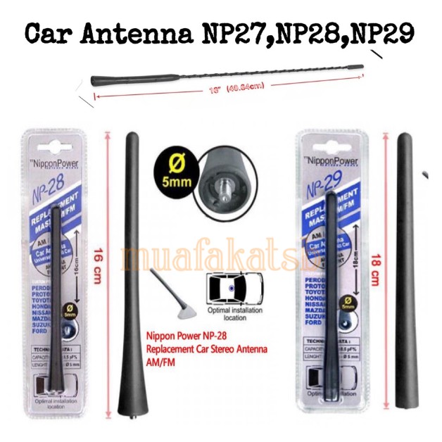 Car Roof Radio Antenna Pole Mast Perodua Myvi Alza Proton Waja Persona Vios Wish Swift (Nippon ...