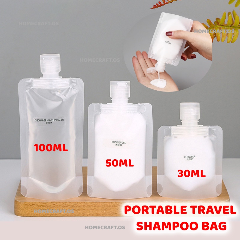 30/50/100ml Travel Portable Shampoo Bag Shower Bag Flip Top High ...