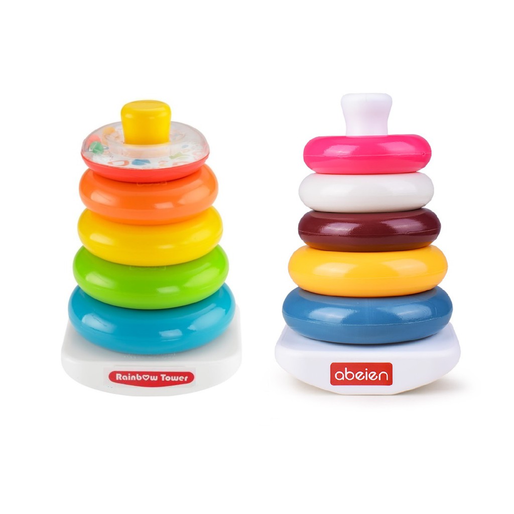 Rainbow Tower Baby Rock A Stack / Baby Toy / Baby Stack | Shopee Malaysia