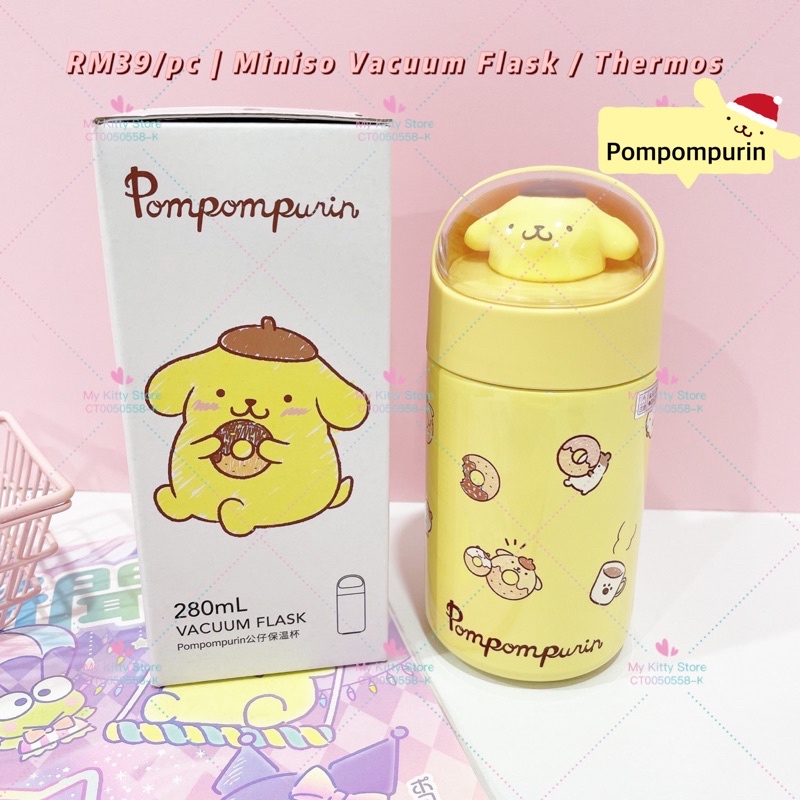 Miniso X Sanrio Characters Hello Kitty Pompompurin Vacuum Flask My Melody 280ml Thermos | Shopee ...