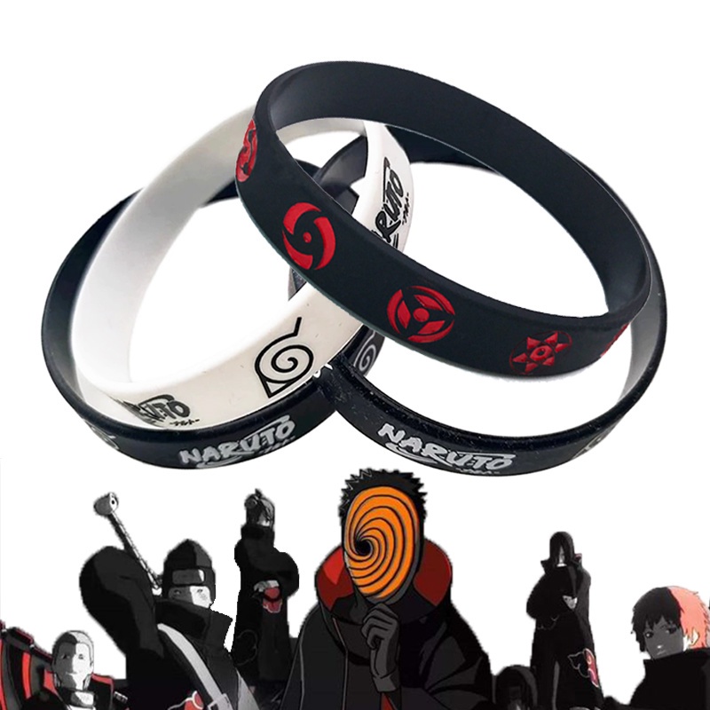 Anime Naruto Bracelet Silicone Sharingan NINJA Sport Wristband Cosplay ...