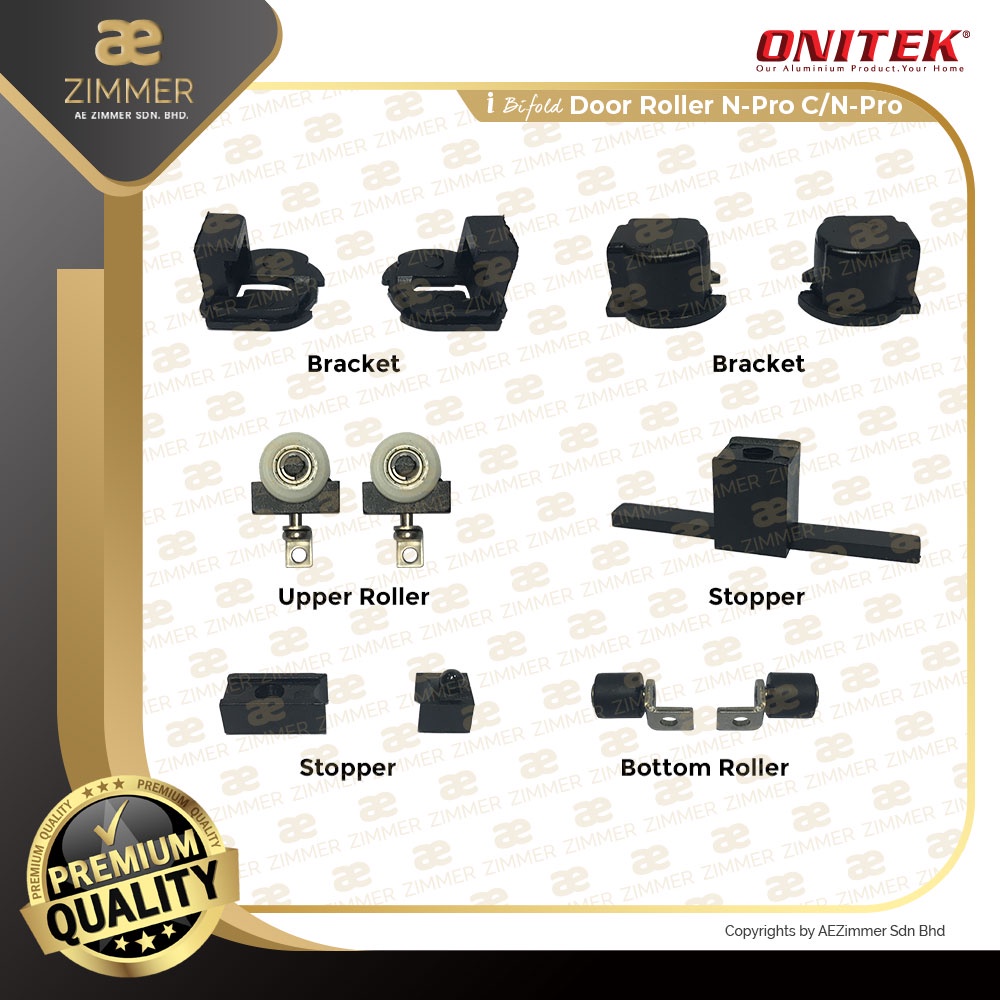 AE Zimmer Onitek Bi Fold Door Roller N-Pro C / N-Pro | Shopee Malaysia