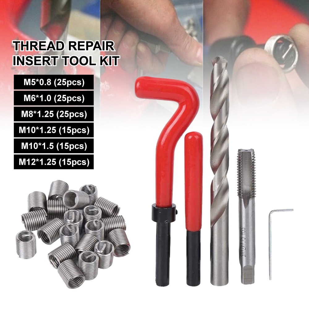 25pcs/15pcs Thread Repair Insert Tool Kit M5/M6/M8/M10/M12 Metric ...