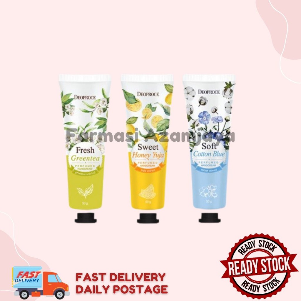 DEOPROCE PERFUMED HAND CREAM 50G (FRESH GREENTEA/SWEET HONEY YUJA/SOFT COTTON BLUE) | Shopee ...