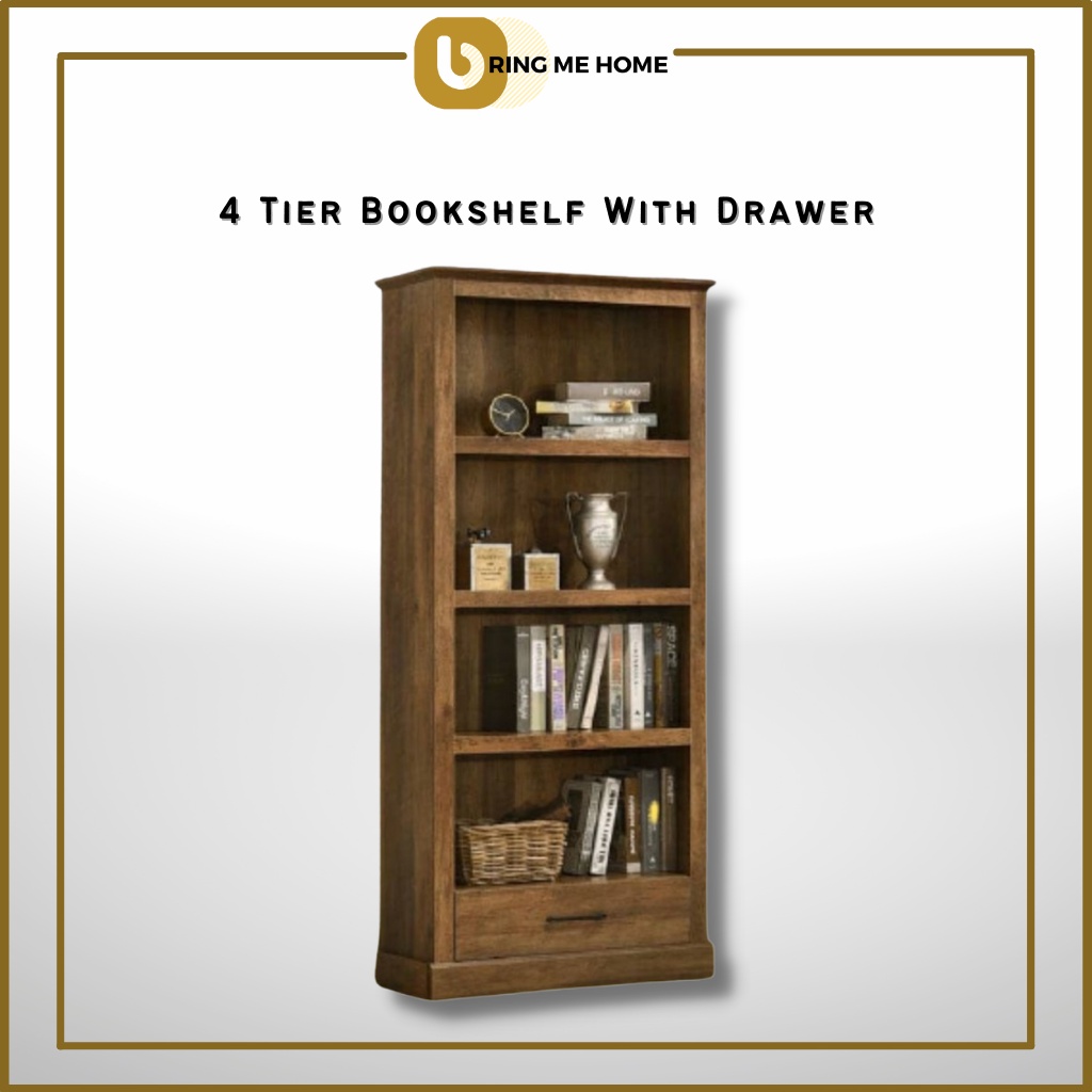 RINO 4 Tier Rack Book Rack Bookshelf Book Shelf Rack Cupboard Display ...