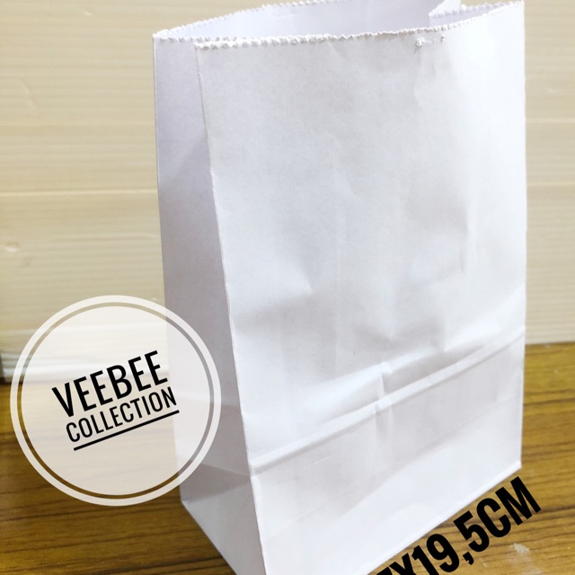 Plain snack paper bag 13x7x19.5/paper bag/snack paper bag/wrapping bag ...