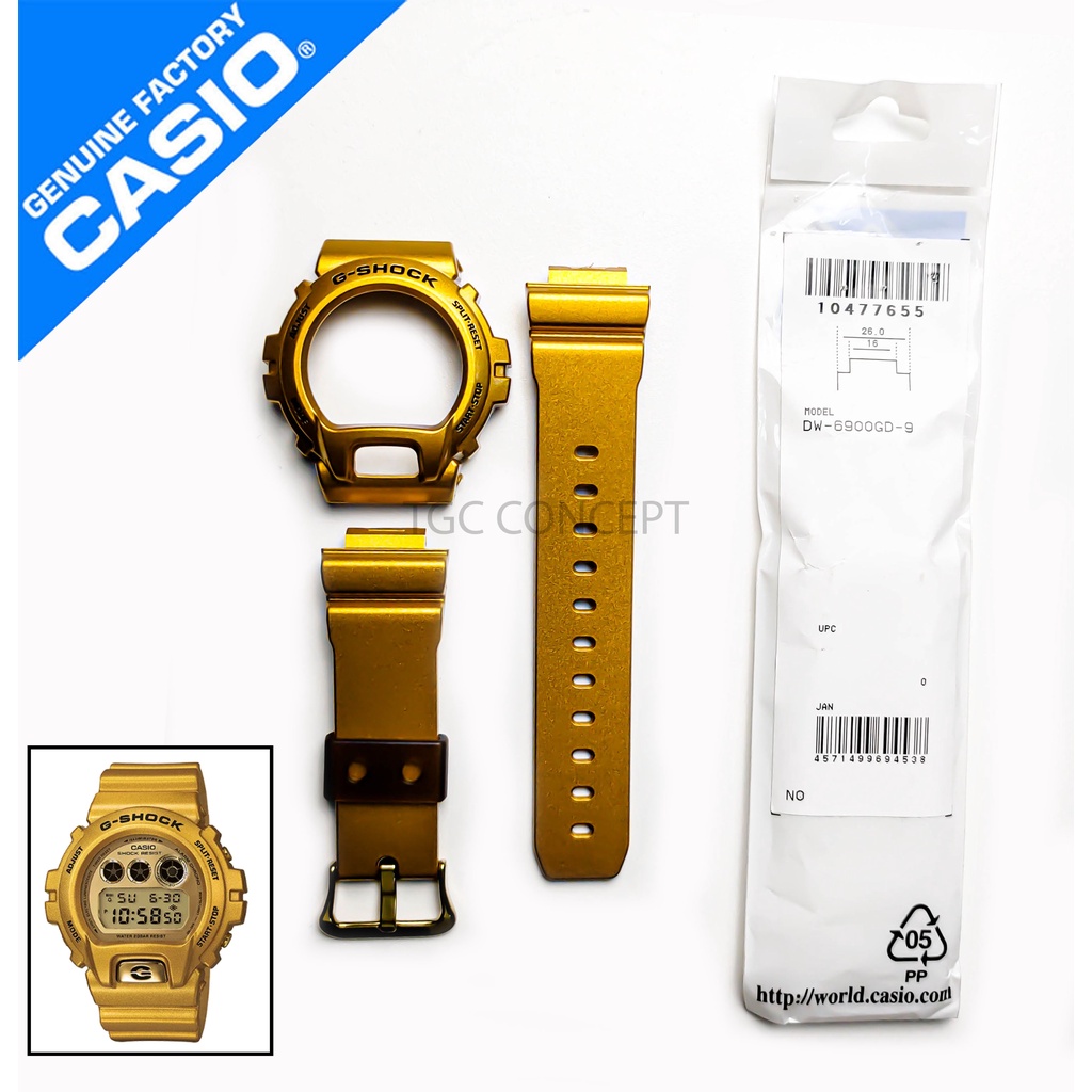 ORIGINAL BAND & BEZEL REPLACEMENT PART FOR G-SHOCK DW-6900GD-9 DW6900GD ...