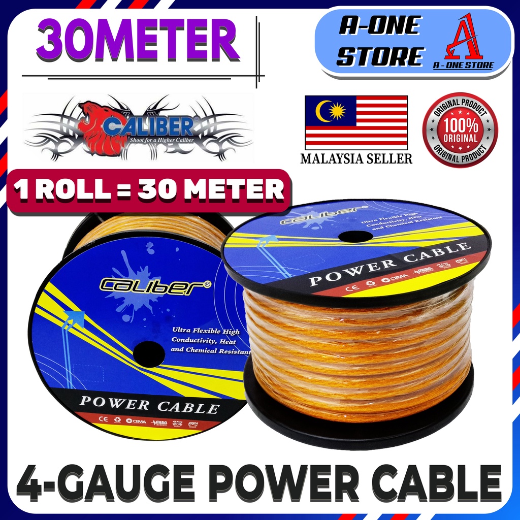 🔥READY STOCK🔥 Caliber 4-Gauge Audio Power Life Cable Tebal 4GA for ...