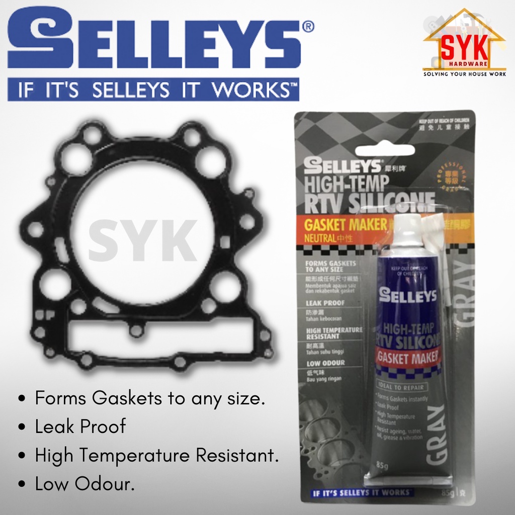 SYK SELLEYS High -Temp RTV Silicone Gasket Maker Neutral Silikon ...