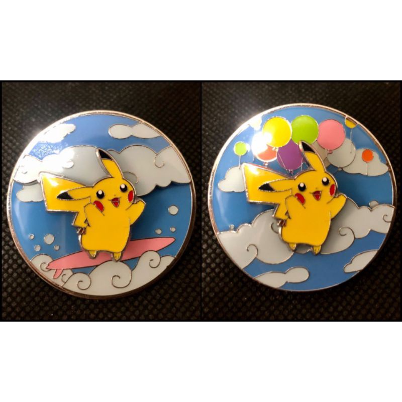 Pokemon Pikachu Promo Pin 2 in 1 Flying Pikachu & Surfing Pikachu ...