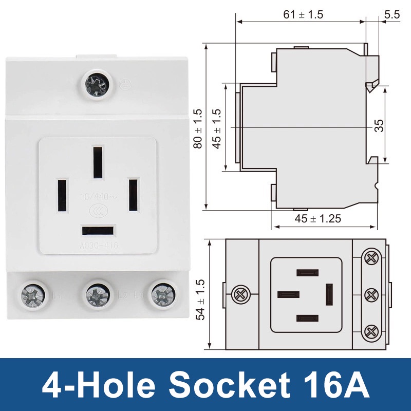 AU CN AC30 35mm Din Rail Mount Modular socket 2 3 4 hole Pins modularized Plug Single Phase 10A ...