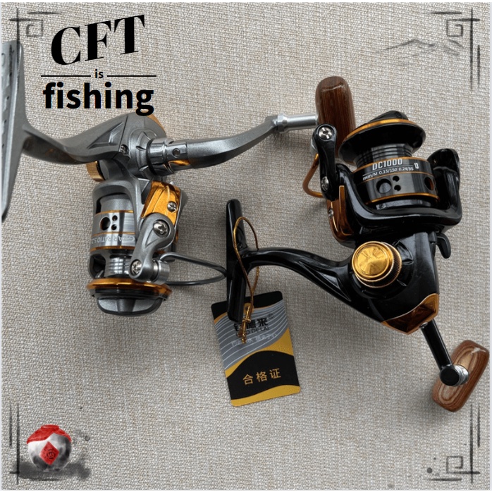Mini Fishing Reel Small Grey Golden DC1000 Spinning Reel 5.2:1 ...
