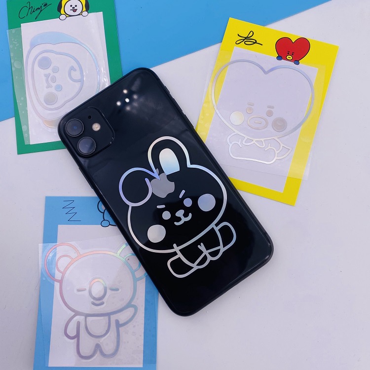 New BTS Baby Series BT21 TATA Mang Laser Colorful Stickers Mobile Phone ...
