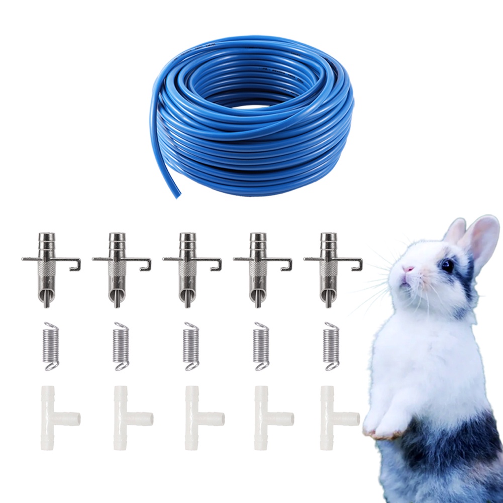 Rabbit Automatic Drinking Nipple with Hose Set 5 sets Nipple + 5m Hose ...