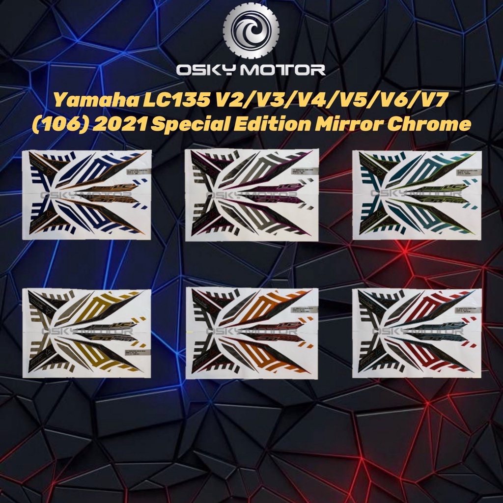 Yamaha LC135 V2/V3/V4/V5/V6/V7 (106) 2021 Special Edition Mirror Chrome ...