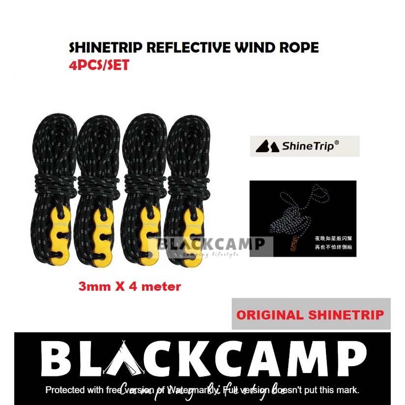 ShineTrip Reflective Wind Rope Outdoor Camping 3mm x 4m Length (Package ...