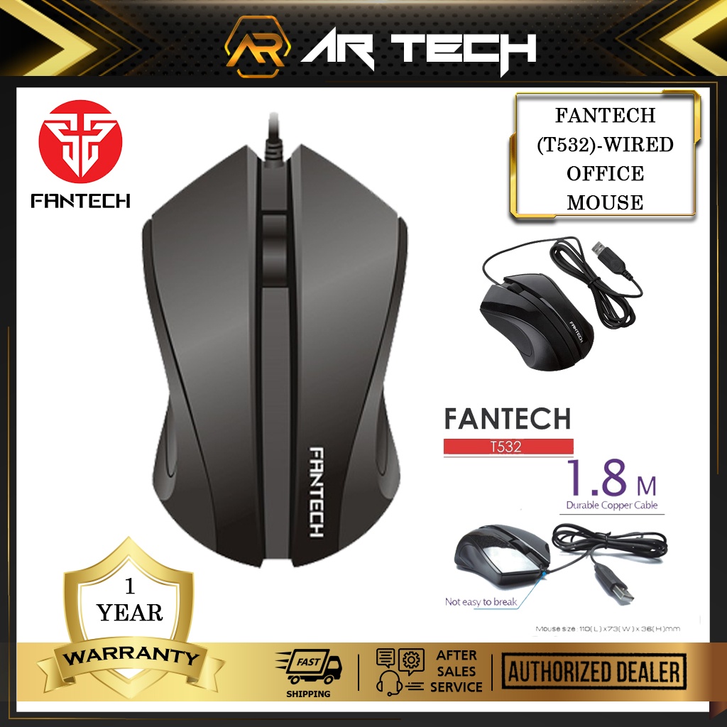 FANTECH T532-OFFICE USB 2.0 WIRED OPTICAL MOUSE 3 BUTTON HIGH QUALITY | Shopee Malaysia