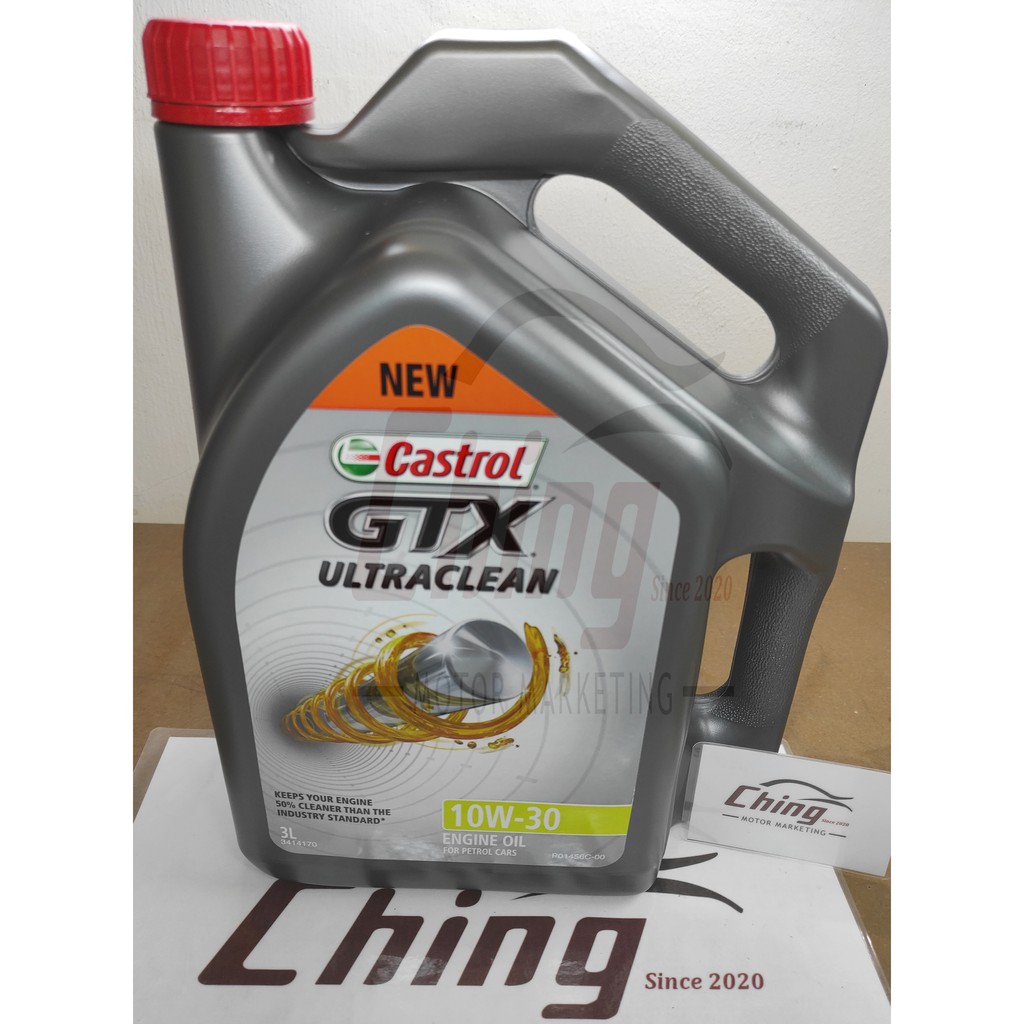 CASTROL 3 LITRE GTX ULTRACLEAN ENGINE OIL SN 10W-30 | Shopee Malaysia
