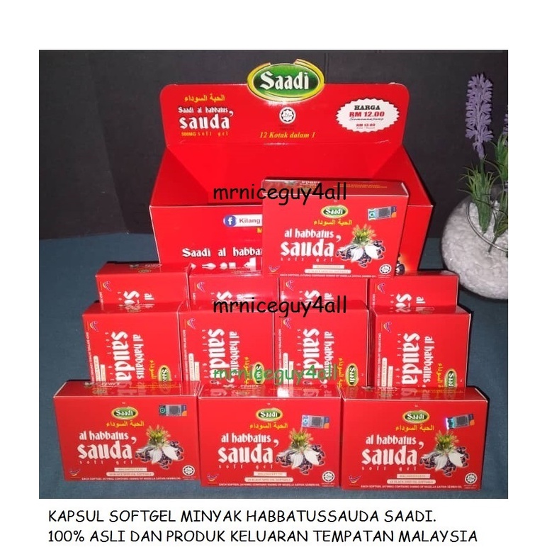 HABBATUS SAUDA SAADI BLACK SEED SOFTGEL ( 12 KOTAK KECIL = 240 KAPSUL ...