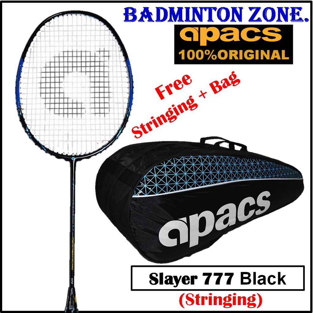 Apacs Slayer 777 (Black) FOC Stringing + Bag Ap 2601 (1pcs) Badminton ...