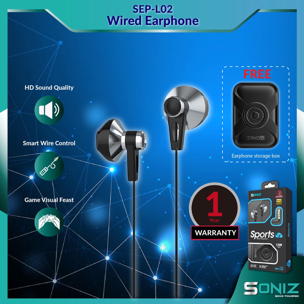 Soniz SEP-L02 Wired Earphone 3.5mm Plug Roboz Hyperstore | Shopee Malaysia