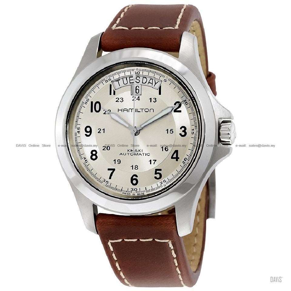 HAMILTON H64455523 Men's Watch Khaki Field King Automatic 40mm Leather ...