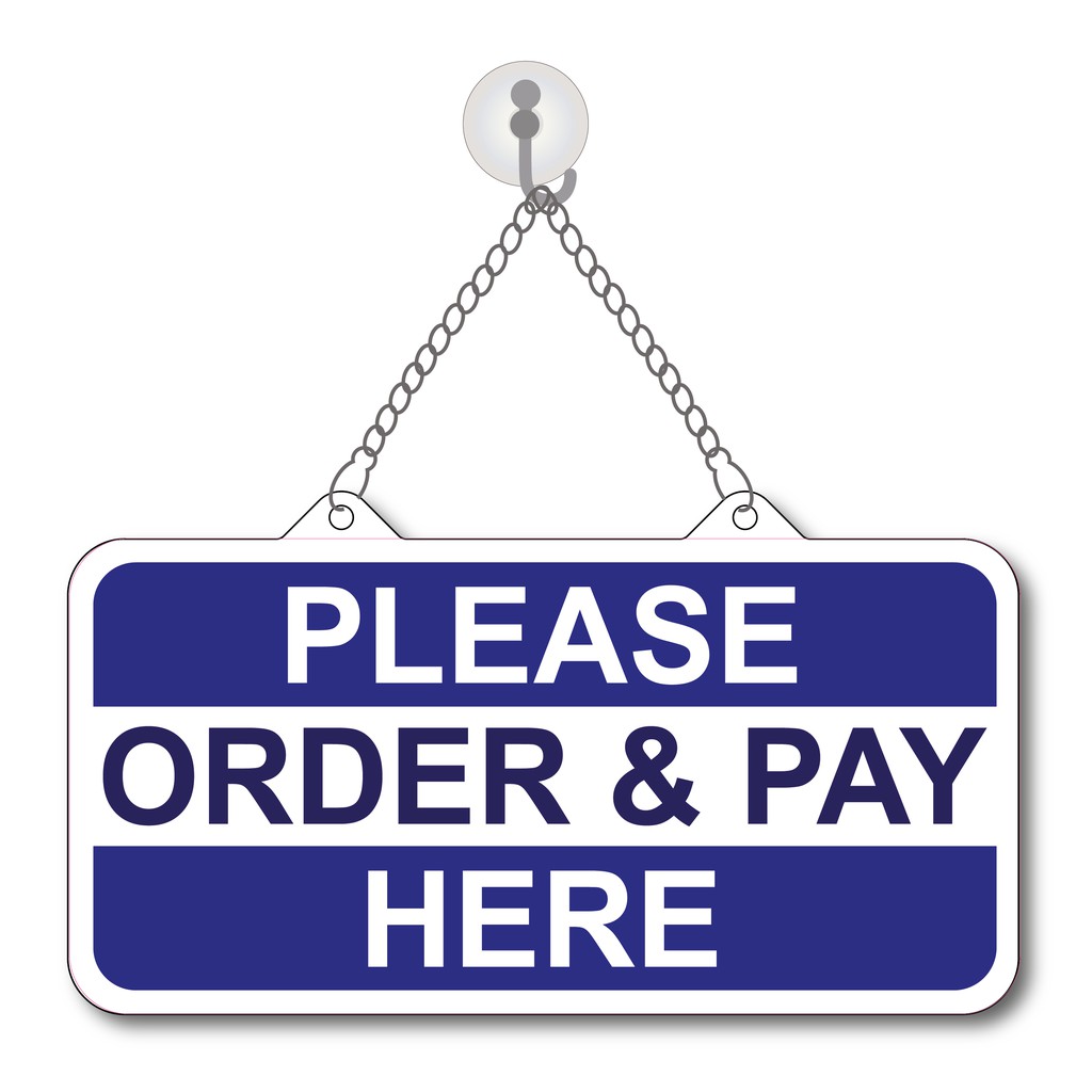 PLEASE ORDER & PAY HERE, ORDER HER, SOLD OUT, TAKE AWAY SIGN BOARD WITH ...