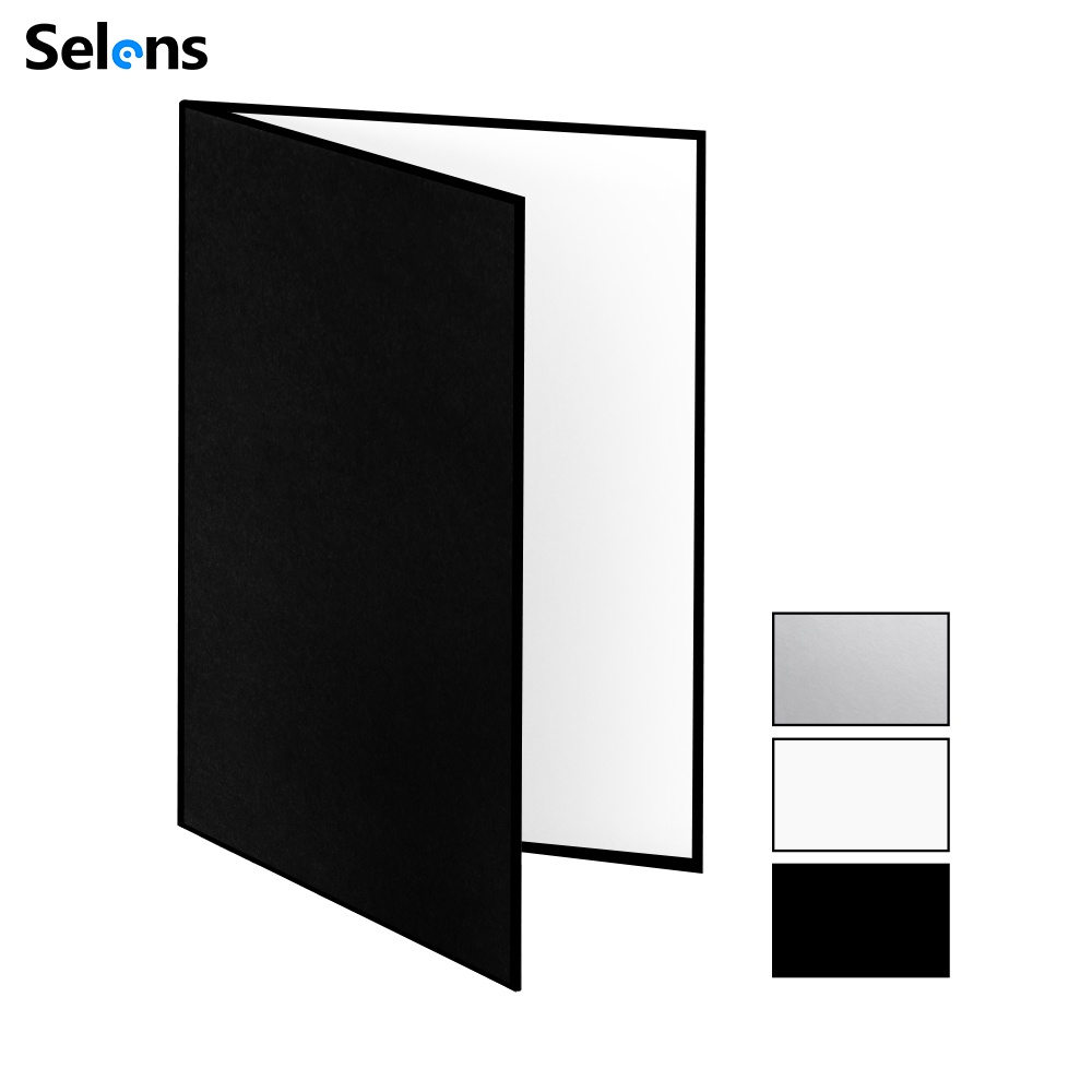 Selens Cardboard Folding Reflector Black/Silver/White Thick Reflective ...