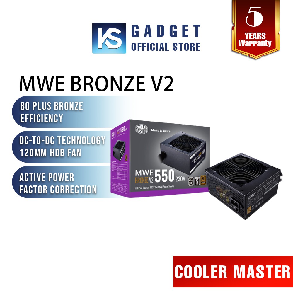 Cooler Master MWE 550/650/750 Bronze V2 PSU, 230V, 80 Plus Bronze, 88 ...