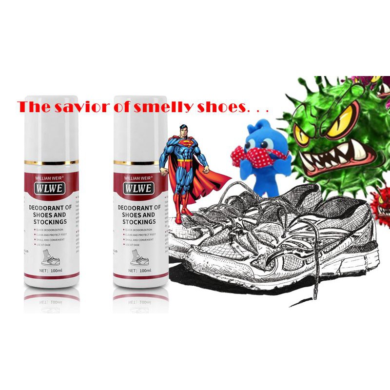 Footwear Deodorant 100ml Shoe Odor Spray Antibacterial Deodorant ...