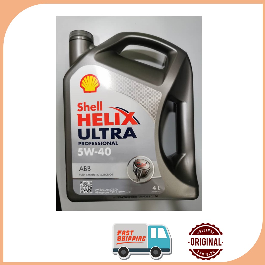 Shell Helix Ultra 5w40 Professional ABB Fully Synthetic Motor Oil ...