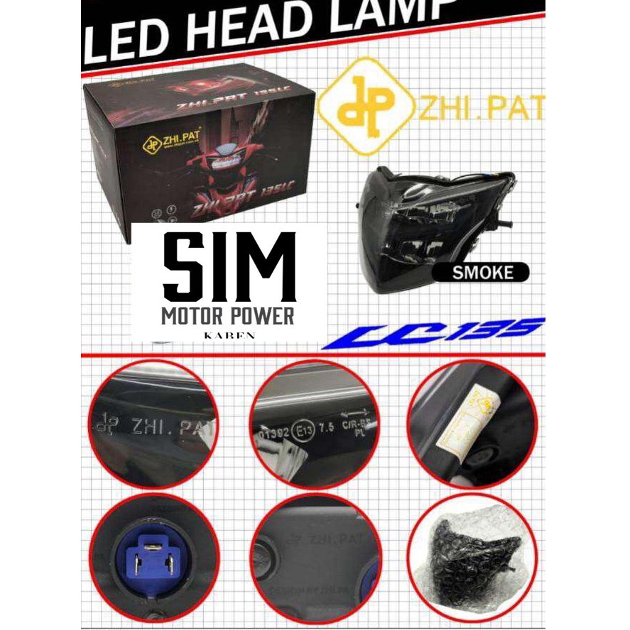 LC135 NEW LC135 V2 V3 V4 V5 V6 V7 HEAD LAMP LED ZHIPAT ZHI-PAT VIETNAM YAMAHA LC-135 HEADLIGHT ...