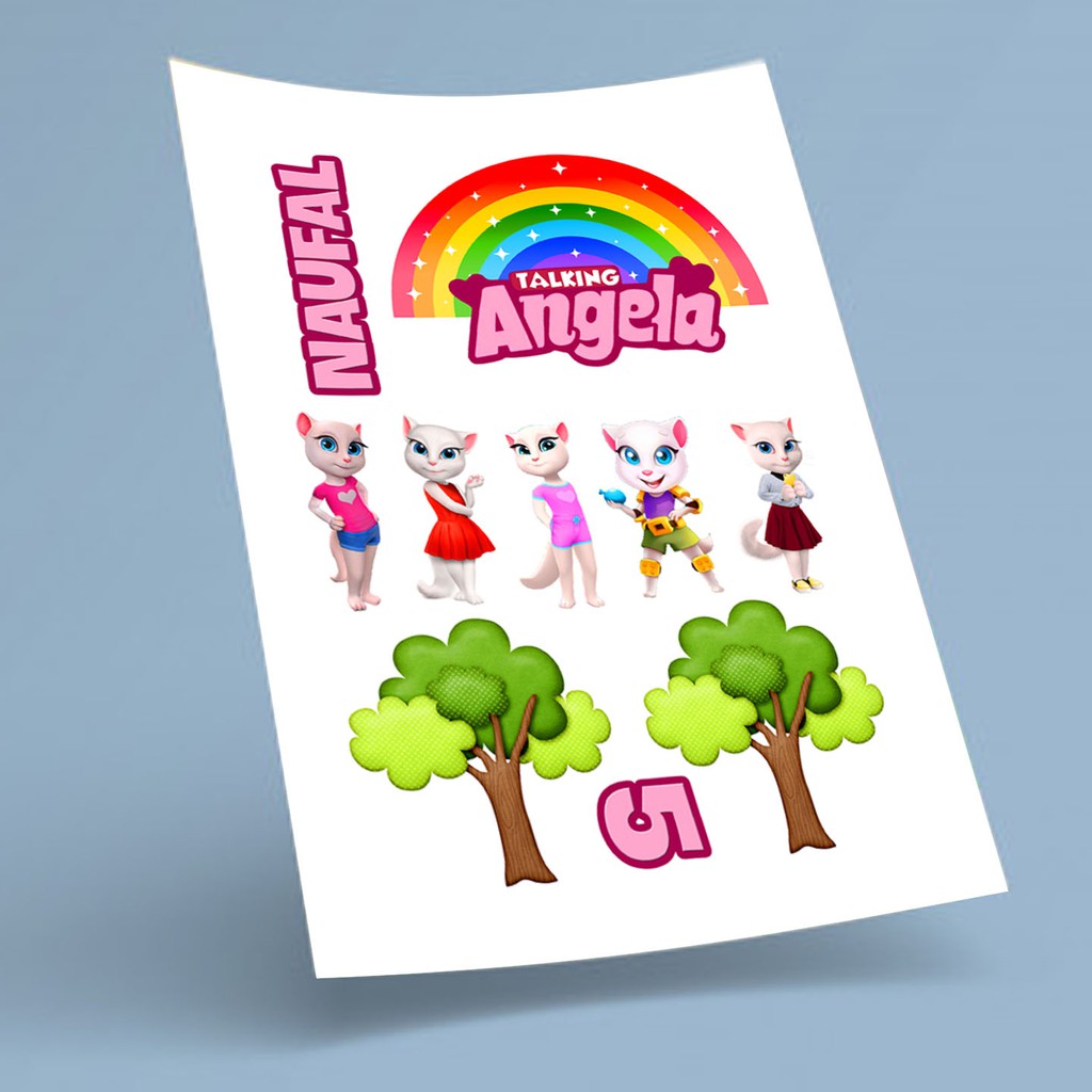 TALKING ANGELA CUSTOM NAME & AGE [JPEG FORMAT/FILE] [CAKE TOPPER ...