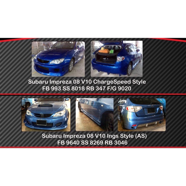 Subaru Impreza WRX STI V10 INGS / chargespeed CS Bodykit body kit front ...