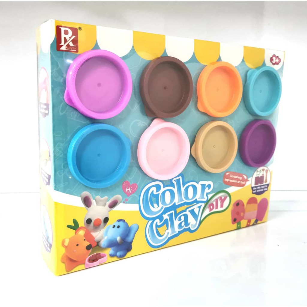 8 BOTTLES! Kids Playdough Mainan Tanah Liat Kanak-Kanak Kids Clay Toys ...