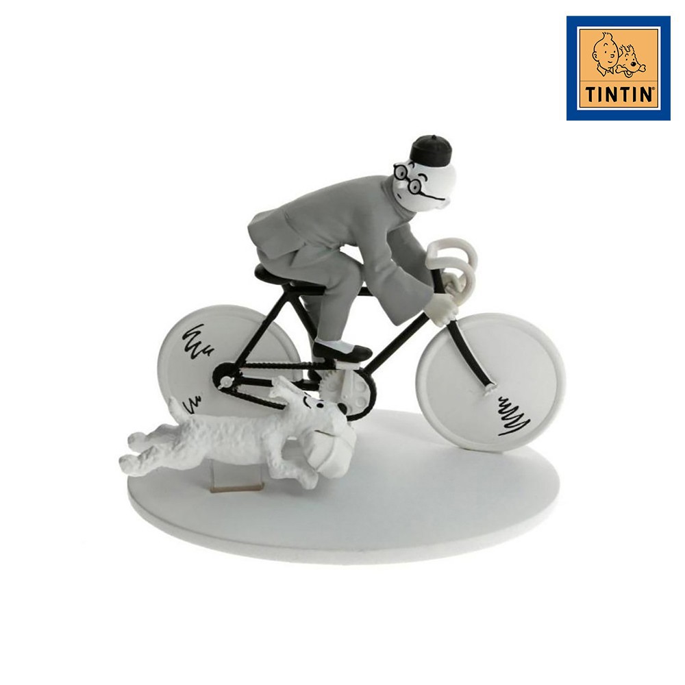 Tintin Collectible Polyresin Figurine: Statue of Tintin rides a bicycle ...