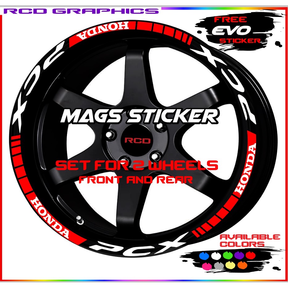 Honda Pcx fit to all version mags sticker set for 2 wheels front and ...