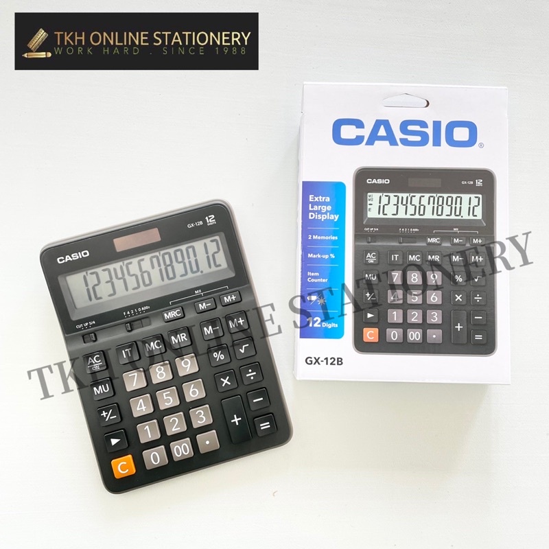 Casio GX-12B Extra large Calulator(12 digit, 2 way power)/ 大型计算机(1pcs) | Shopee Malaysia