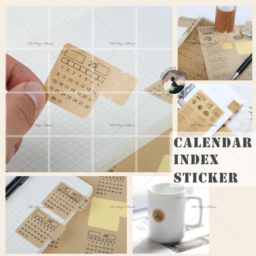 Calendar Index Sticker planner diary notebook Journal Schedule book ...